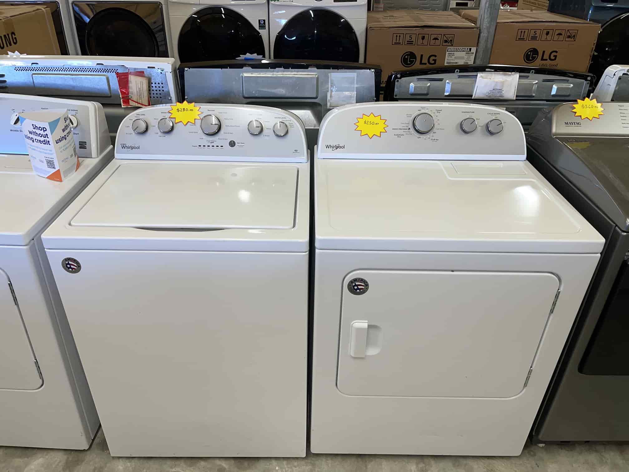 Whirlpool 3.5 cu. ft. Top Load HE Washer & 7.0 cu. ft. Capacity Dryer ...