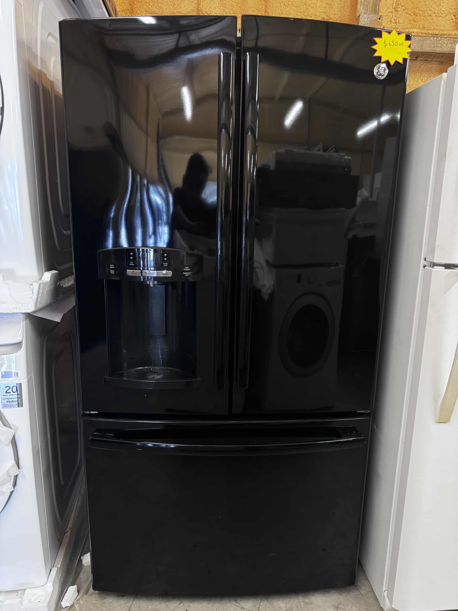 GE 24 cu. ft. French Door Refrigerator - Gloss Black - Texas North ...